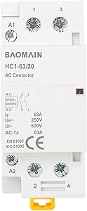 Baomain AC Contactor HC1-63/20 110V 63A 2 polos 2NO Universal Circuito Control DIN Montaje en ...