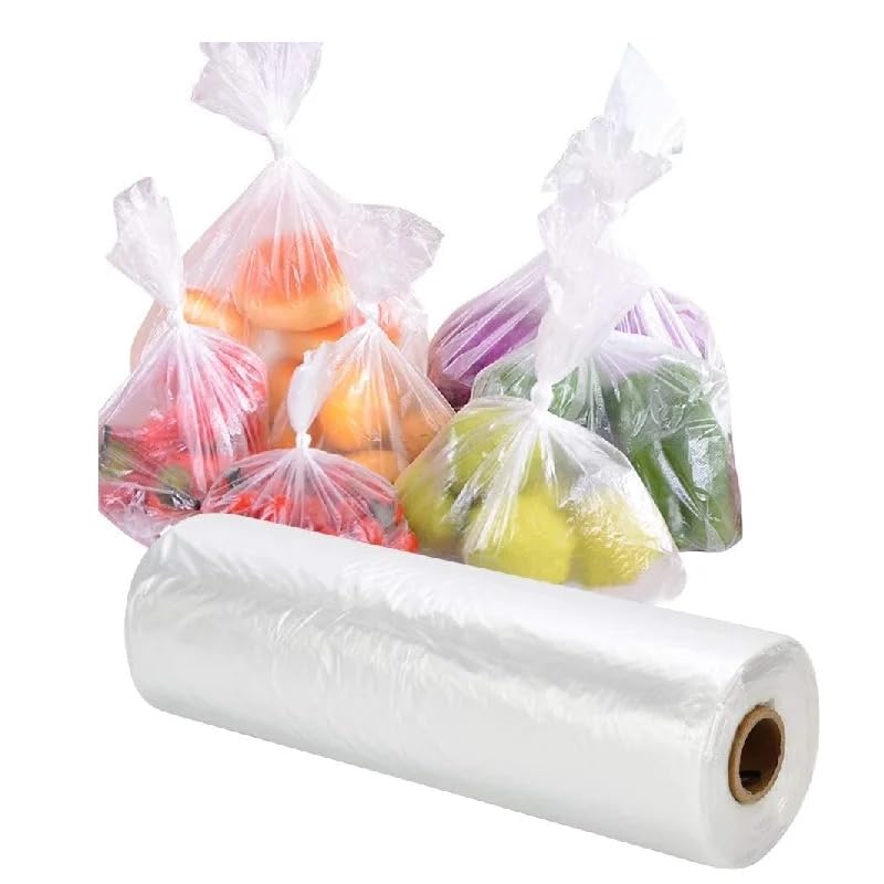 Amazon.com: 1/ Roll (500) Bags- Plastic Produce Bags - Clear Food ...