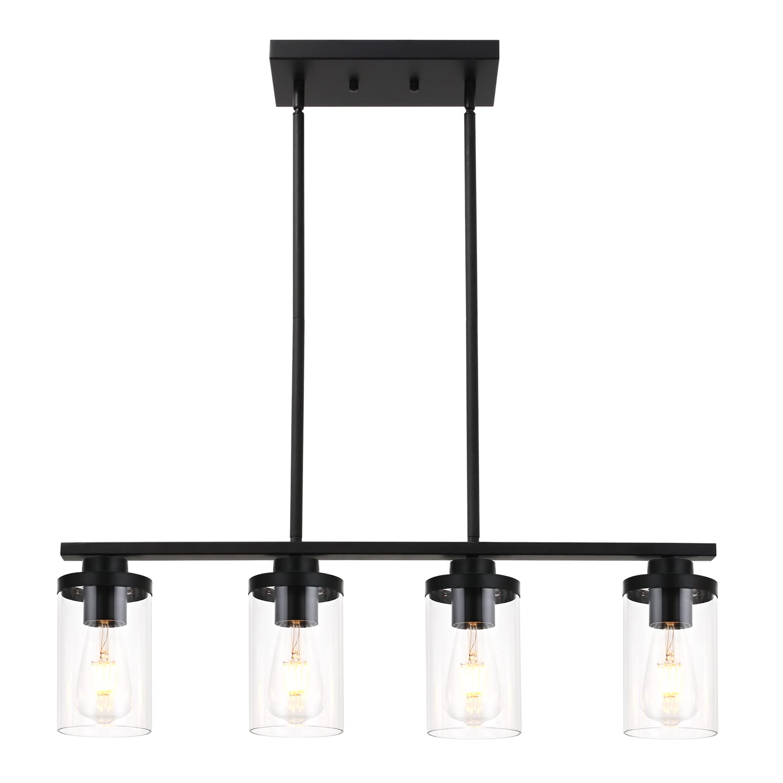 QueeuQ Kitchen Island Pendant Light,4-Light Dining Room Light Fixtures ...