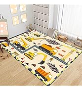 Amazon.com: CAFCIOYG Construction Rugs for Boys Room Play Rug for Cars ...