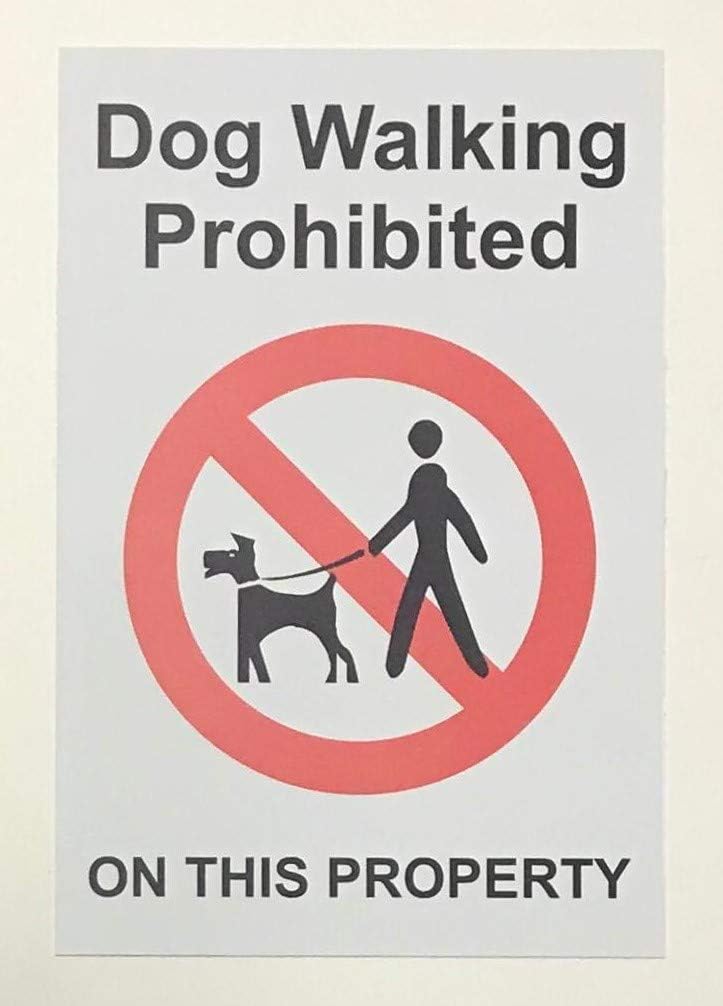 No dog walking dog walking prohibited safety sign - 3mm Aluminium sign ...
