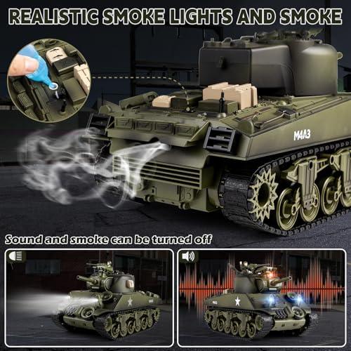 1/18 RC Tank, Sherman M4A3 Remote Control Tank - Scale Model Kits ...