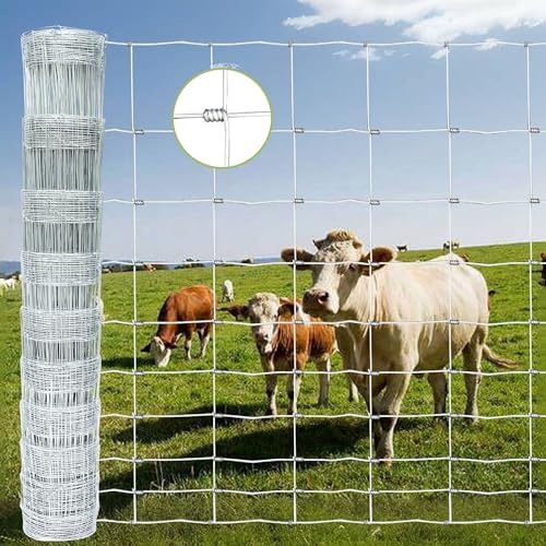 Amazon.com : Livestock Fence, 4ft x 164ft Galvanized Cattle Fence, Deer ...