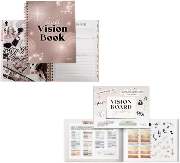 Amazon.com : Lovet Planners Vision Board LUXE Kit with Graphics Book ...