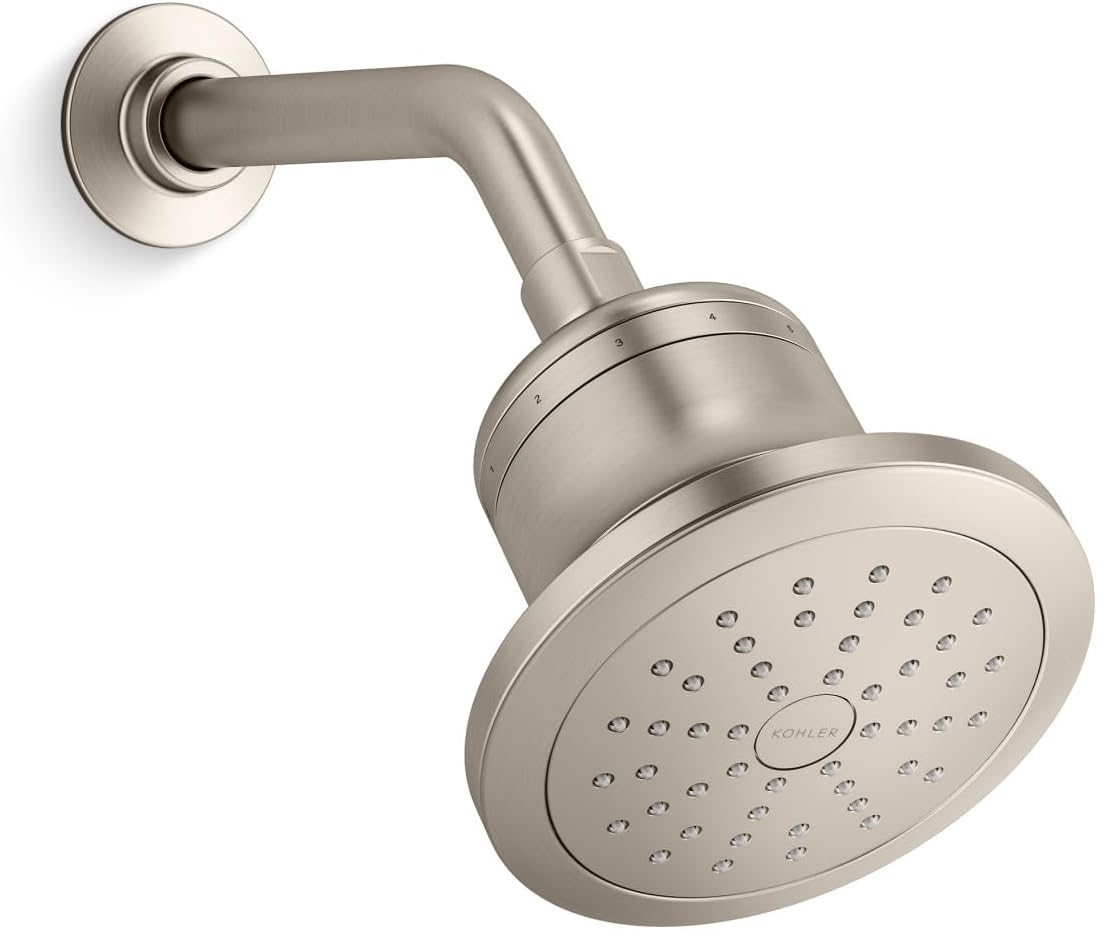 KOHLER K-33631-G-BN Cinq Single-Function Filtered Shower Head, Round ...