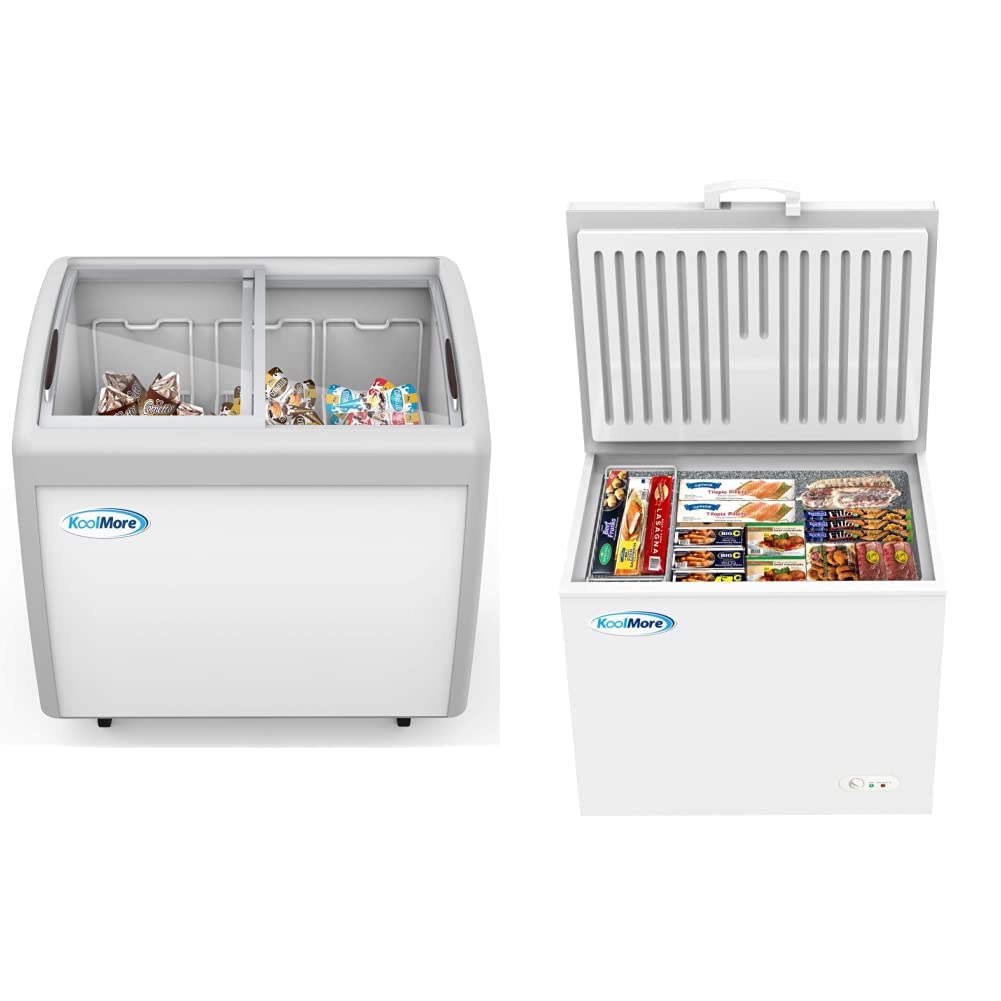 Buy KoolMore - MCF-9C Commercial Ice Cream Freezer Display Case, Glass ...