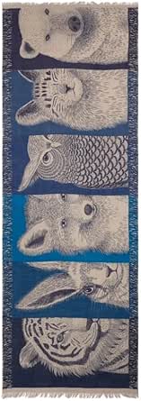 Amazon | INOUI EDITIONS イヌイエディションズ プリントスカーフ ストール ウール コットン インド ...