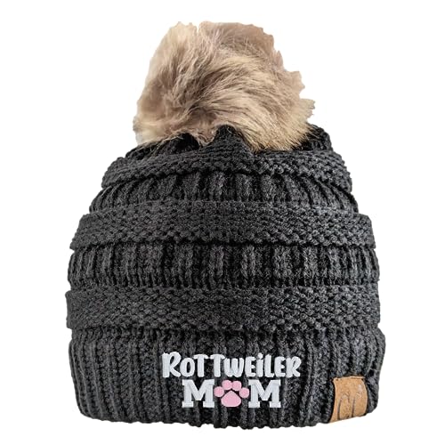 Amazon.com: Women's Custom Rottweiler Dog Mom or Mama Beanie, Cute ...