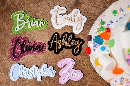 Amazon.com: 3D Personalized Cake Tags for Wedding Birthday Anniversary ...