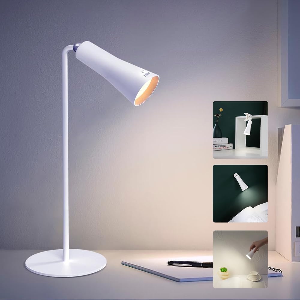 GJB Table Lamps, Cordless Desk Lamp with 3 Colors Modes Dimmable ...