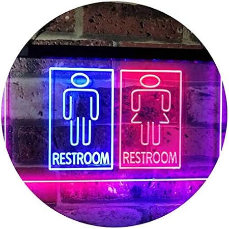 Amazon.com: ADVPRO Restroom Arrow Point to Left Toilet Dual Color LED ...