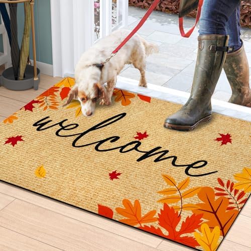 Amazon.com: FRAMICS Fall Welcome Door Mat, Thanksgiving Front Doormats ...