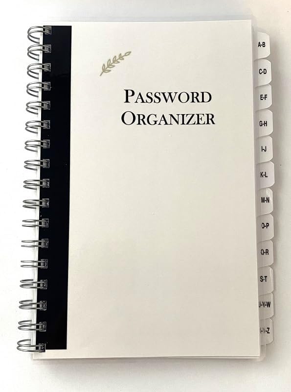 Amazon.com : Personalized Password Book with Alphabetical Tabs Spiral ...