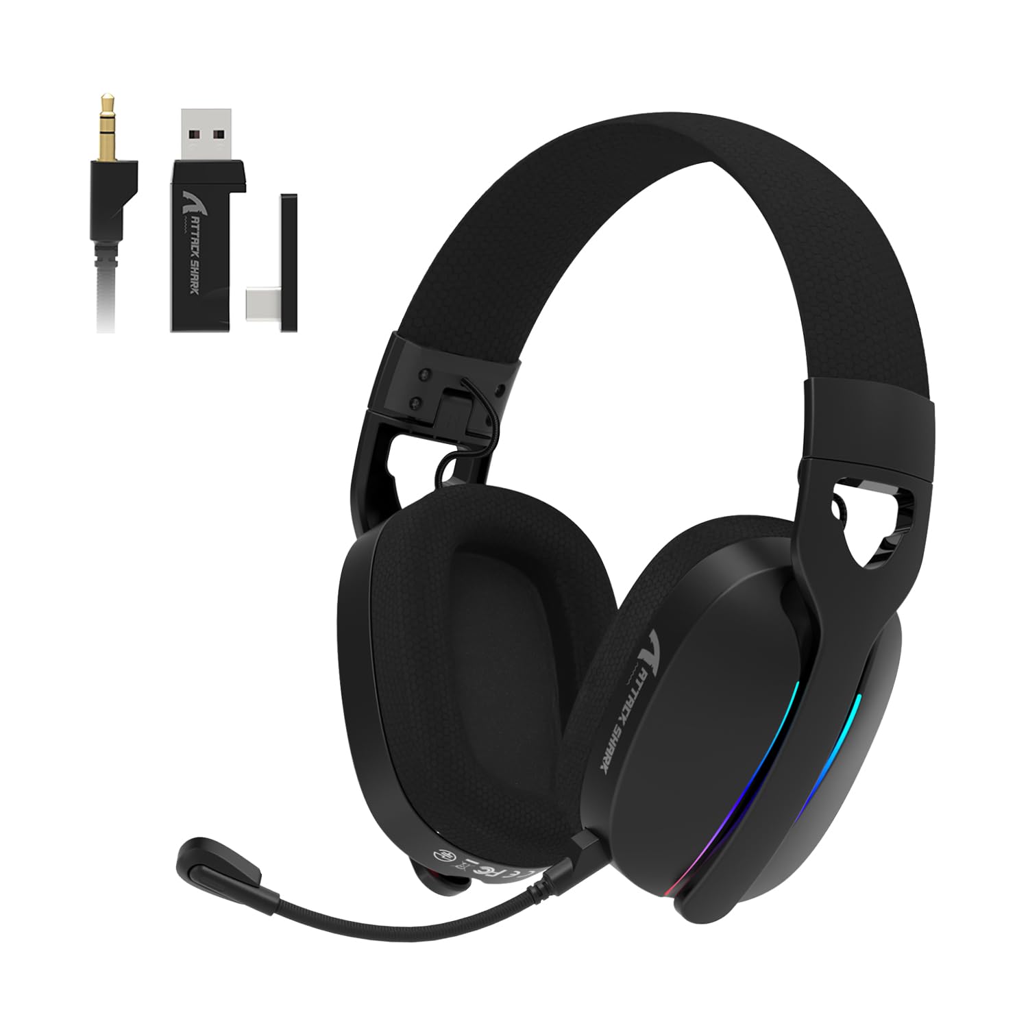 Amazon.com: ATTACK SHARK L90 RGB Wireless Gaming Headset for PS4/PS5/PC/Xbox,Triple Modes ...
