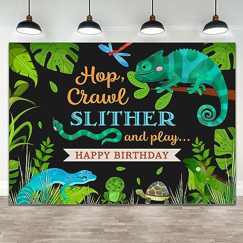 Amazon.com : Wollmix Reptile Birthday Party Decorations Supplies ...