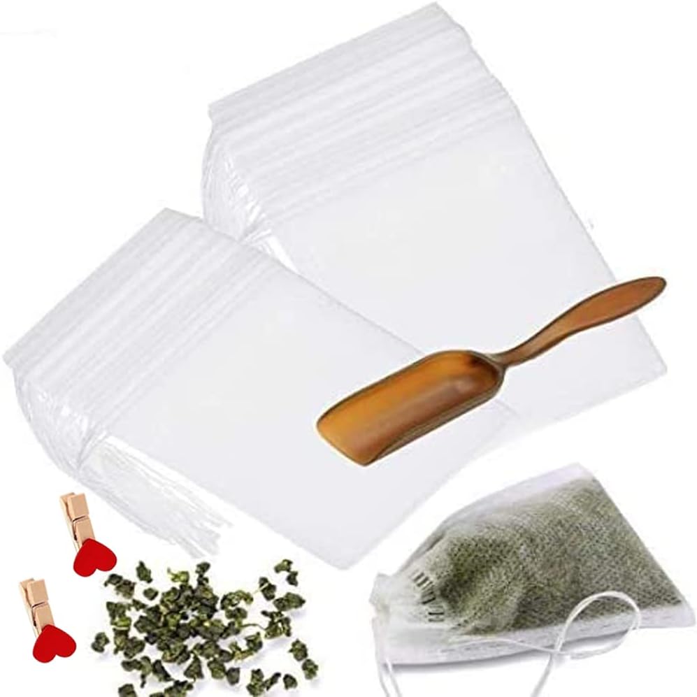 Amazon.com: 100PCS Pyramid Tea Bag Filter Nylon Tea Bag Single String ...