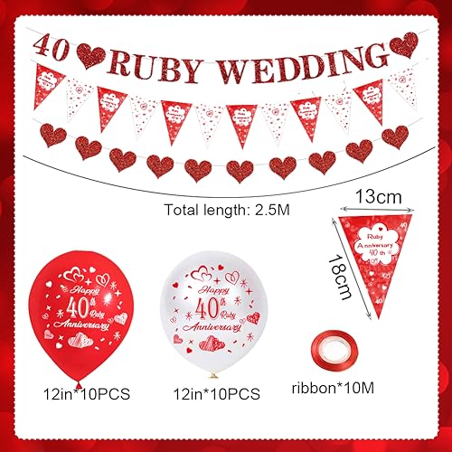 Ruby Wedding Anniversary Decorations , 40th Wedding Anniversary ...