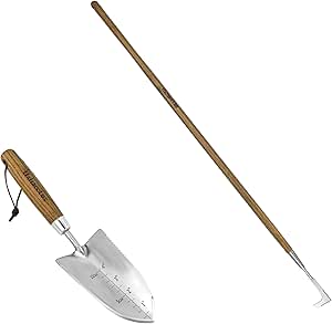 Amazon.com : Haliaeetus Serrated Garden Trowel, 62'' L-Shaped Stainless ...