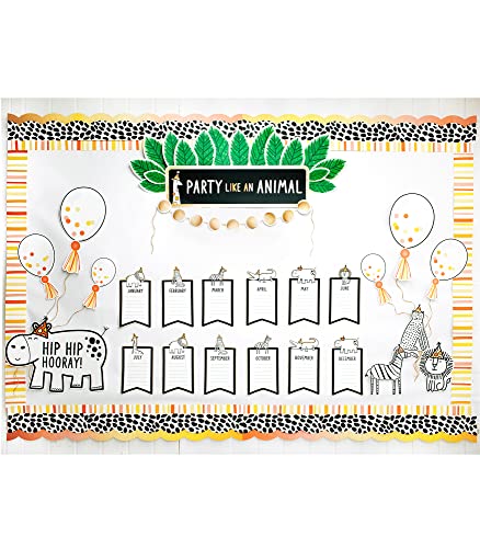 Snapklik.com : Schoolgirl Style Simply Safari Birthday Bulletin Board Set