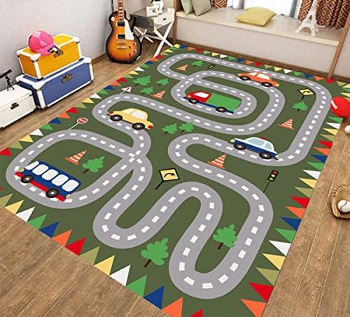 Road Rug for Kids - Kids Carpet Playmat Rug - City Life Rug with Non ...