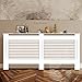 FATIVO High Radiator Cover Wood Cabinet: 92cm Height White Large Heater ...