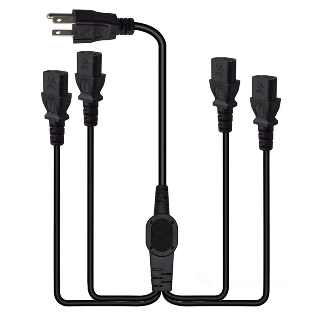 Amazon.com: Strhowill Computer Power Splitter Cord,Monitor Power Cord ...