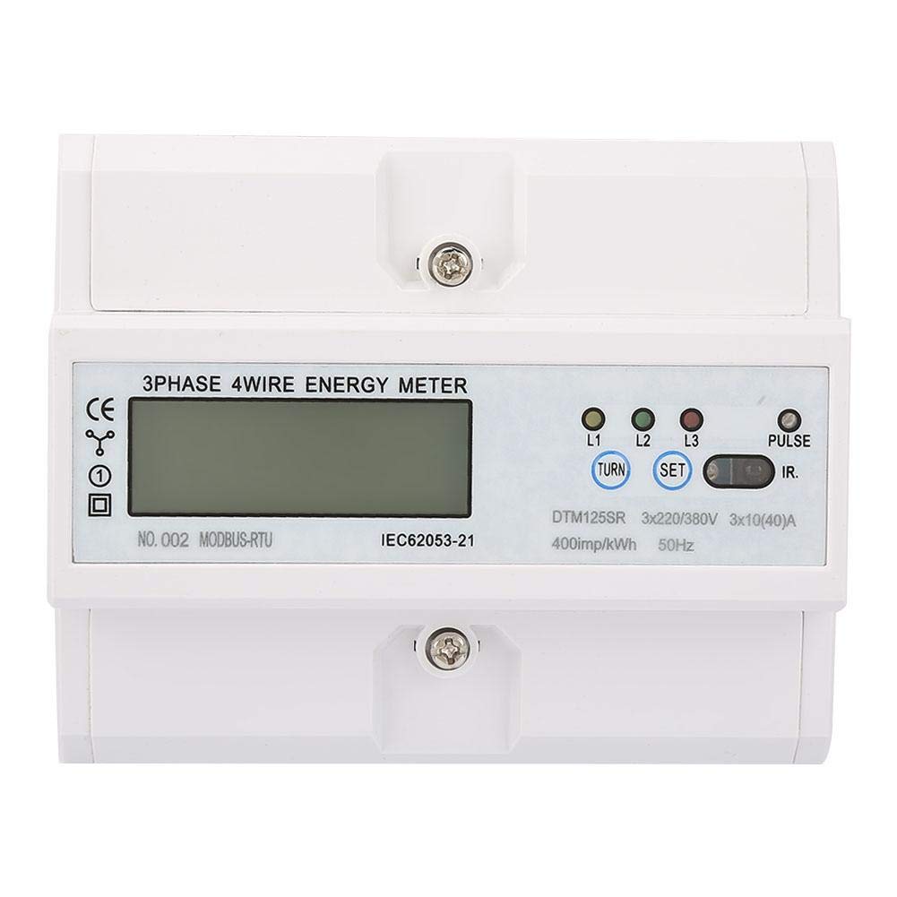 Buy Electric Power Meter,220/380V 10-40A 3 Phase DIN-Rail KWh High ...