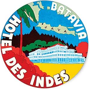 Amazon.com: Hotel des Indes, Batavia, Java Classic Round Sticker ...