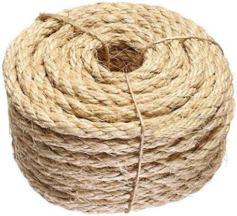 ATERET 3/8 Inch by 100-Feet Sisal Rope I Natural Fiber Twisted Sisal ...