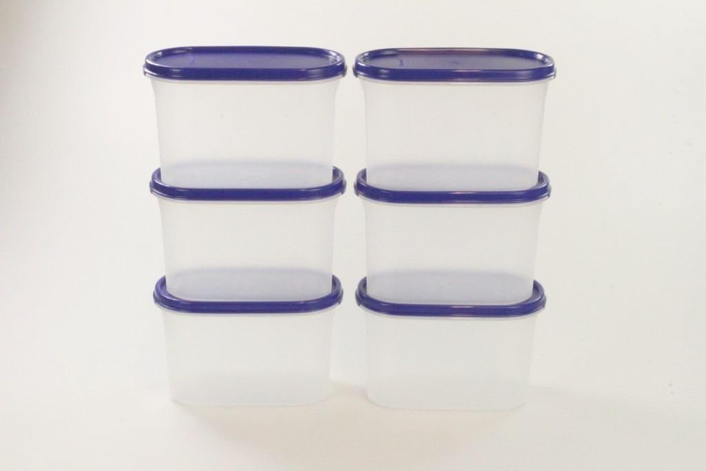 Tupperware Modular Swiss 1.1L Blue (6) Without Chute Box Food Storage ...