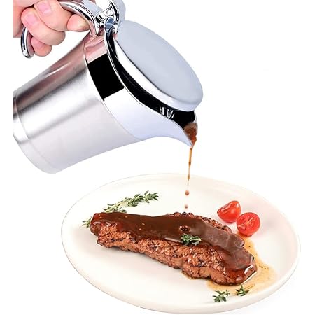 Gravy Boat Stainless Steel Gravy Boat Sauce Jug, Double Wall Insulated ...