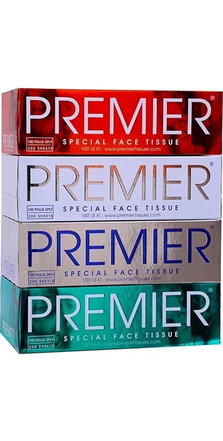 Premier Box Face Tissue Papers 100 Pulls 2Ply (Pack of 4-400 Pulls, 800 ...