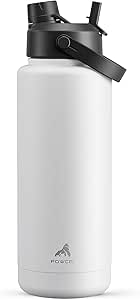 Amazon.com: POWCAN 40 oz Insulated Water Bottle with 2-in-1 Straw and ...