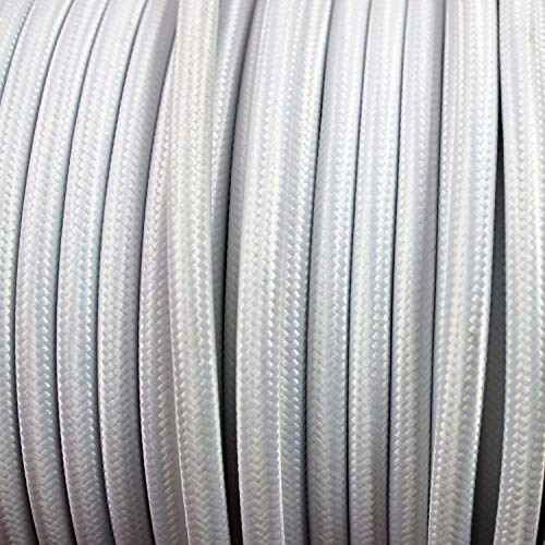 smartect Braided Cable, White, 3 Metres 3 Core Electrical Cable (3 x 0 ...