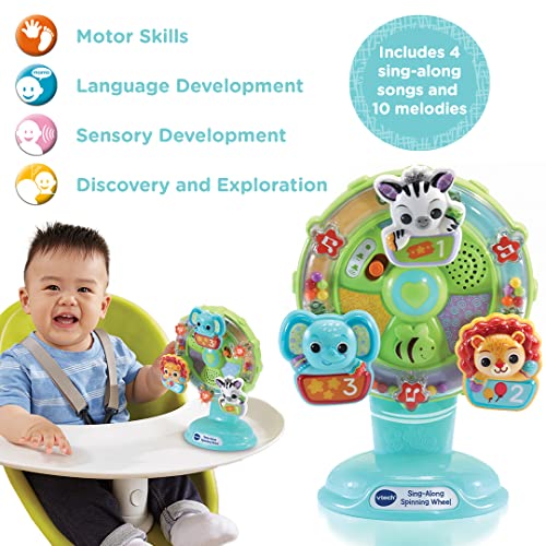 VTech Baby Sing Along Spinning Wheel, Baby Sensory Toy with Colours ...