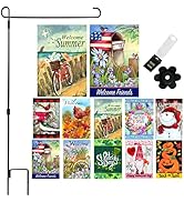 Amazon.com : Seasonal Garden Flags Set of 10 12x18 inch Double Sided ...