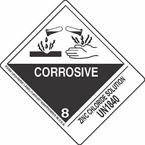 Amazon.com: GC Labels-L303P3353, Zinc Chloride Solution UN1840, Roll of ...
