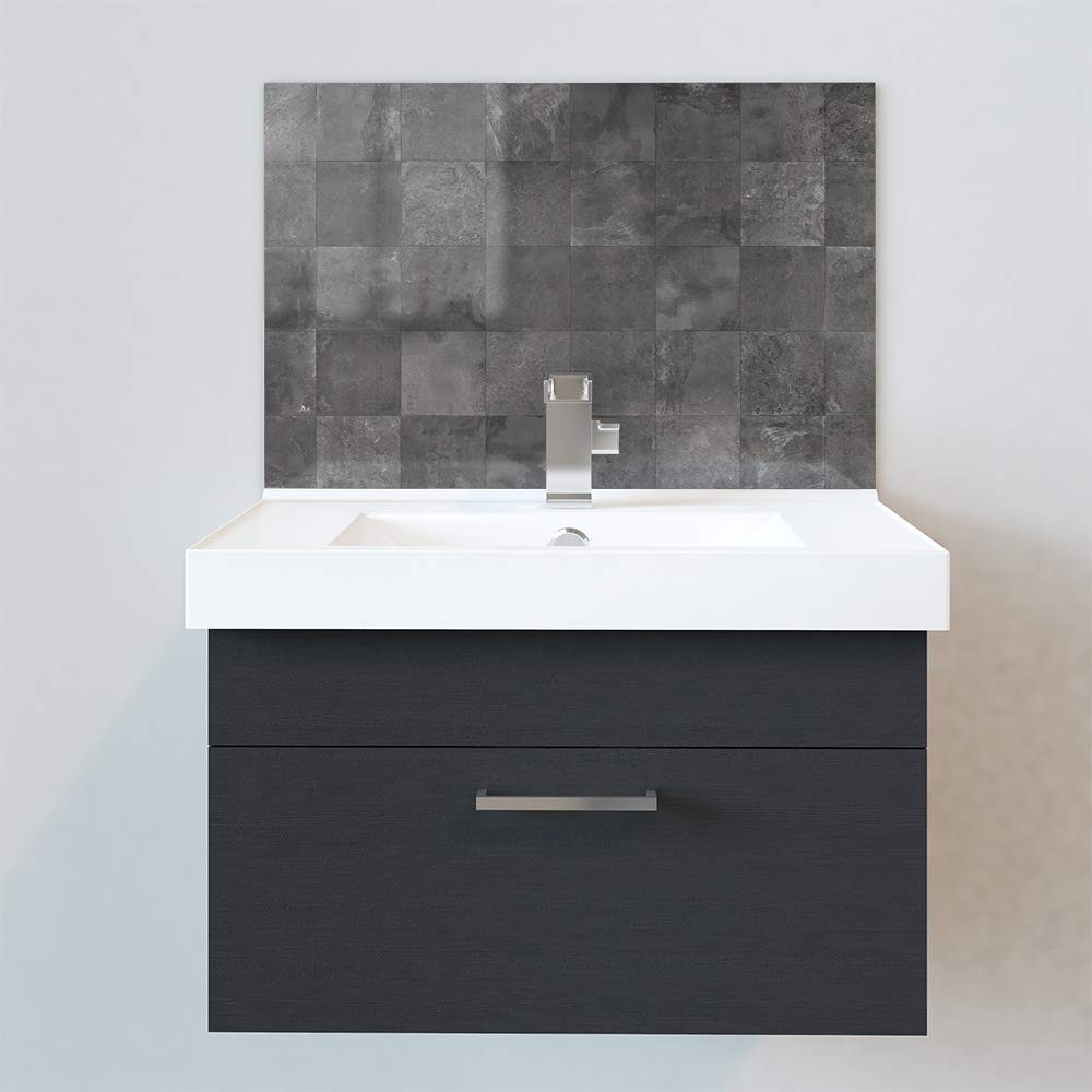 Bathroom Splashbacks Sink Splashbacks Grey Porcelain Tiles In 55cm Wide ...