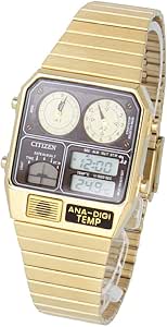 Amazon.co.jp: CITIZEN シチズン RECORD LABEL ANA-DIGI TEMP 腕時計 時計 ユニセックス メンズ アナデジ ステンレス メタル ゴールド ...