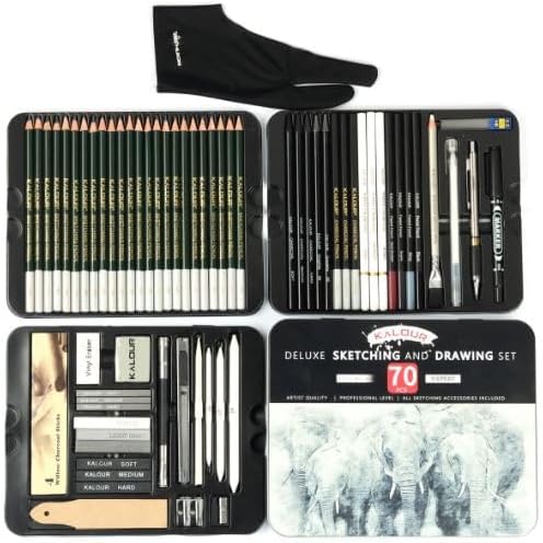 KALOUR Art Premium Sketching Graphite Charcoal Drawing Pencil Set for ...