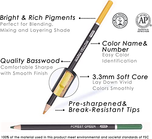 Corslet 76 Pc Colour Pencils for Adult with 25 Sheets A5 Sketch Book ...