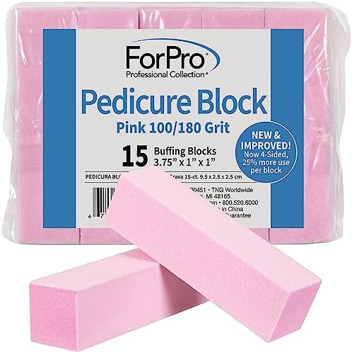 Amazon.com : ForPro Professional Collection Pink Pedicure Block, 100/ ...