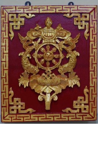Tibetan Holy Frame - holy symbols - 8 sacred symbols of Buddhism wall ...