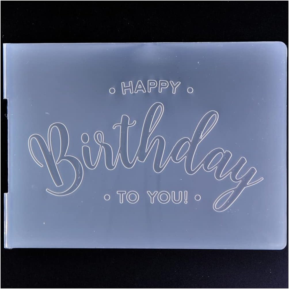 Amazon.com: KWELLAM Happy Birthday to You Plastic Embossing Folders for ...