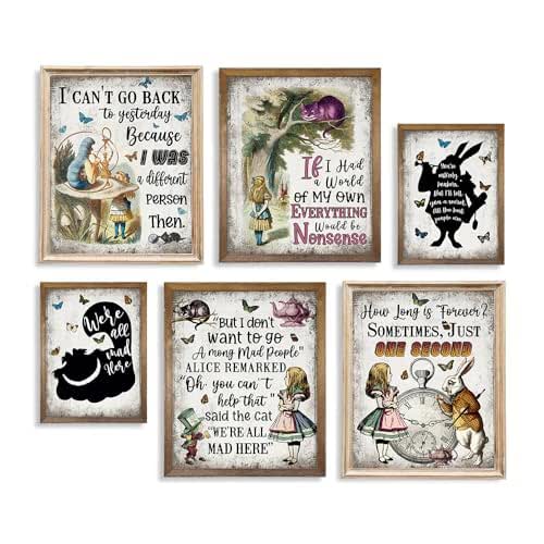 Amazon.com: Alice in Wonderland Wall Art Decor Print - Mad Hatter White ...
