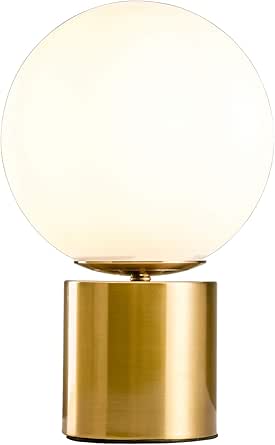 SOTTAE 11 Inch Modern Gold Globe Table Lamp,Vintage Mid Century Round ...