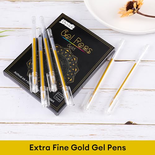 Snapklik.com : Gold Gel Pens, 0.5 Mm Extra Fine Pens Gel Ink Pens For ...