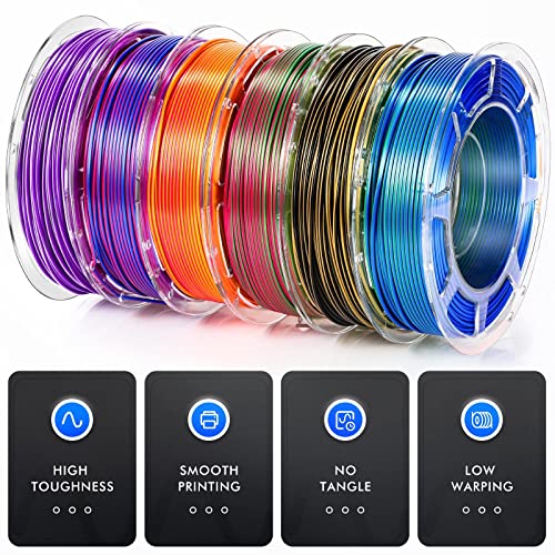 Snapklik.com : 6 Pieces 3D Printer Filament Bundle 1.75mm PLA Printing ...