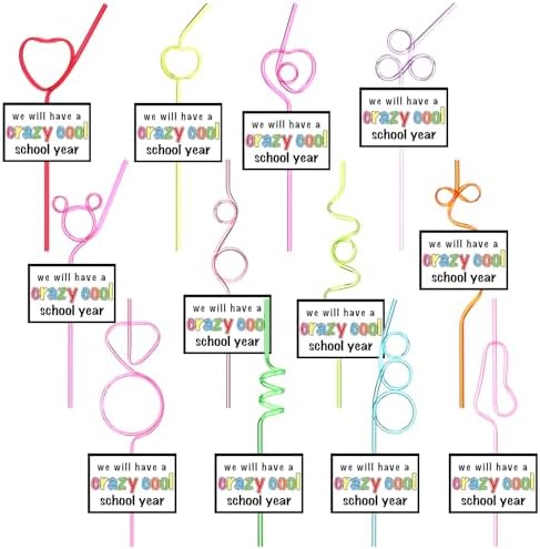 Amazon.com: Newtay 36 Sets Back to School Crazy Straws Plastic Silly ...