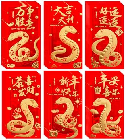 Amazon.com : 36PCS Large Chinese New Year Envelopes for 2025 Snake ...